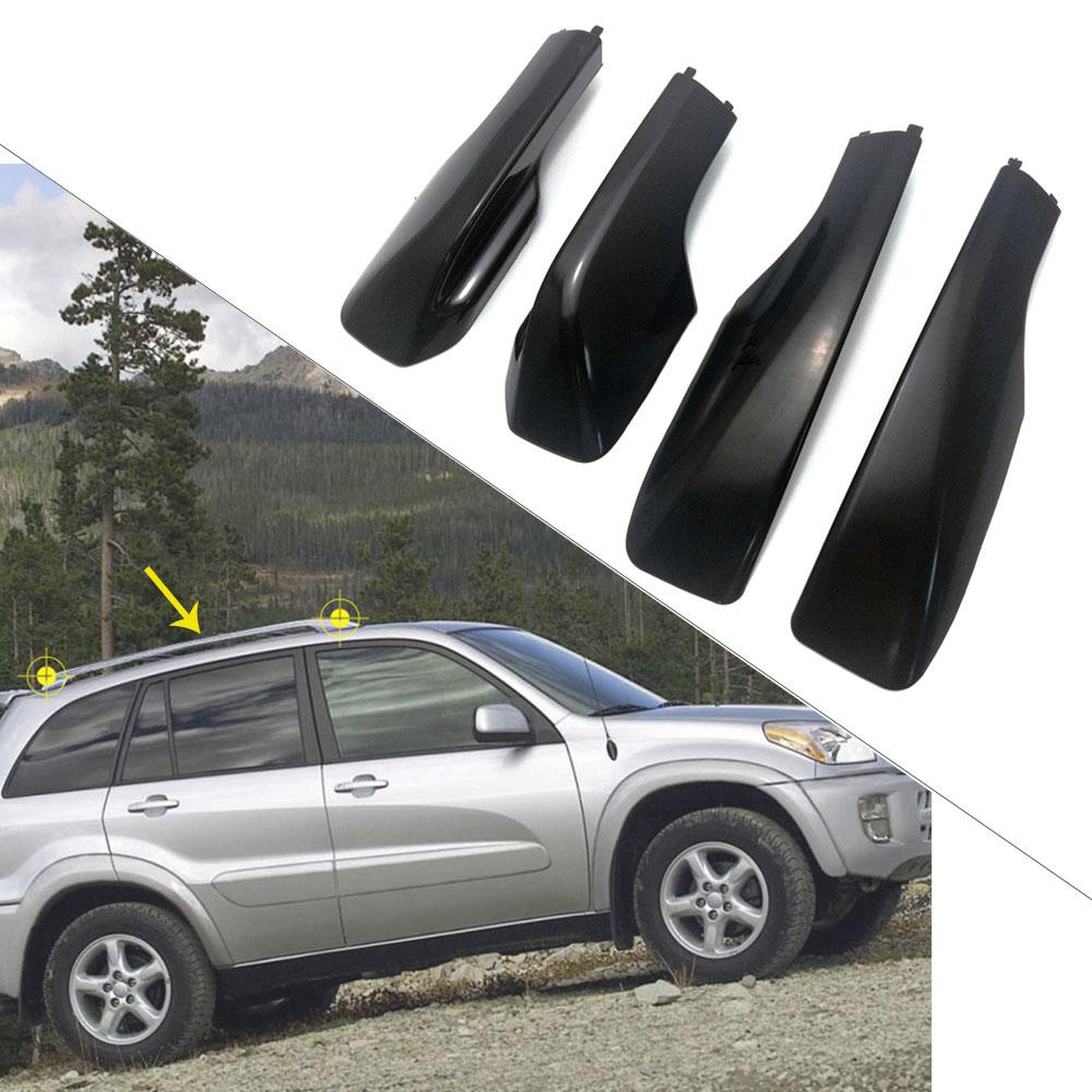 4pcs Black Roof Rack Rail End Cover Shell Replacement For Toyota RAV4 ...