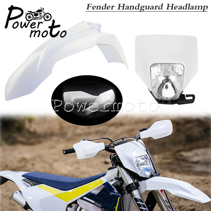 Head Light Front Fender Handguard Mudguard Headlamp Enduro Supermoto ...