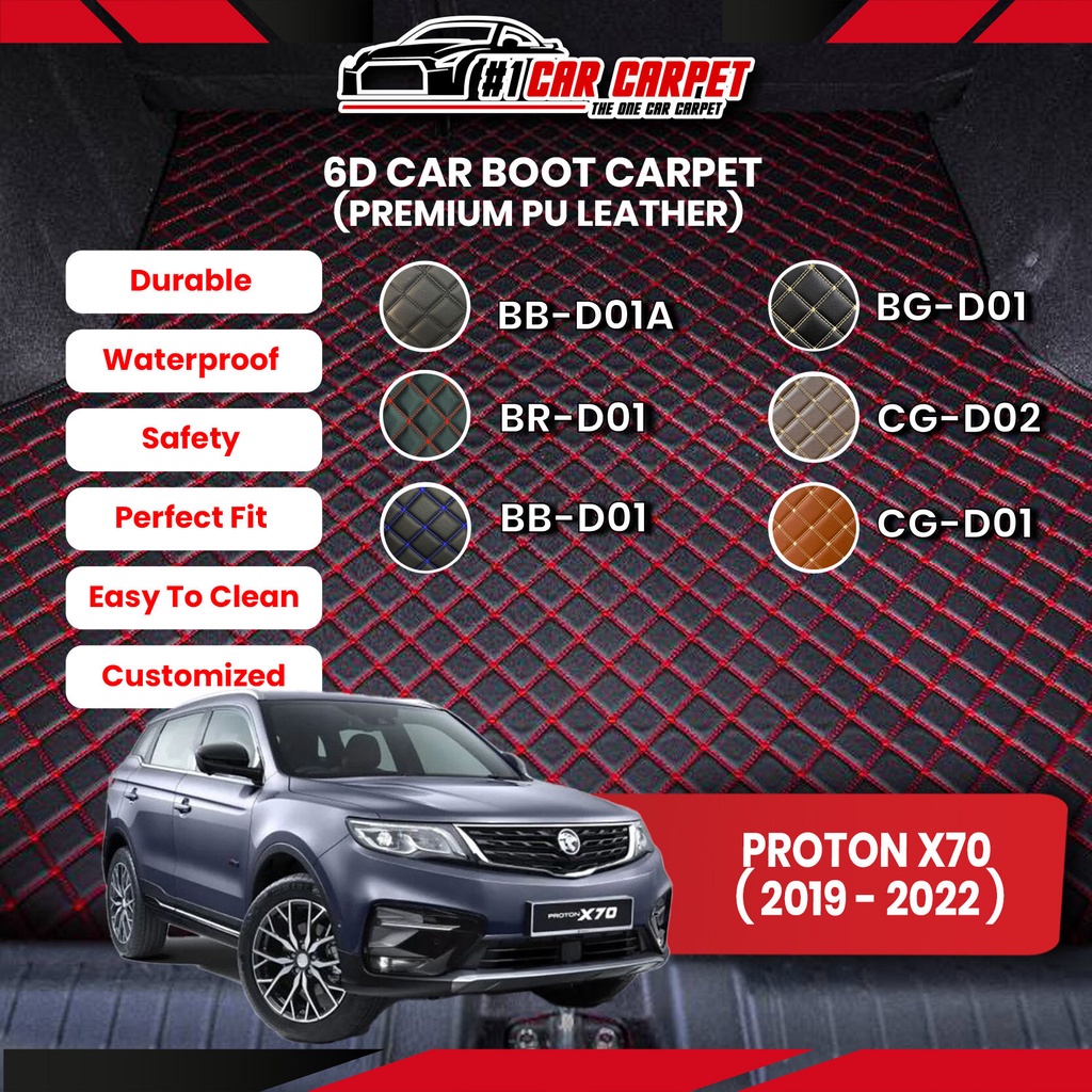 Proton X70 ( 2019 - 2023 ) Vip 6D Car Boot Carpet PU Leather Boot Tray ...