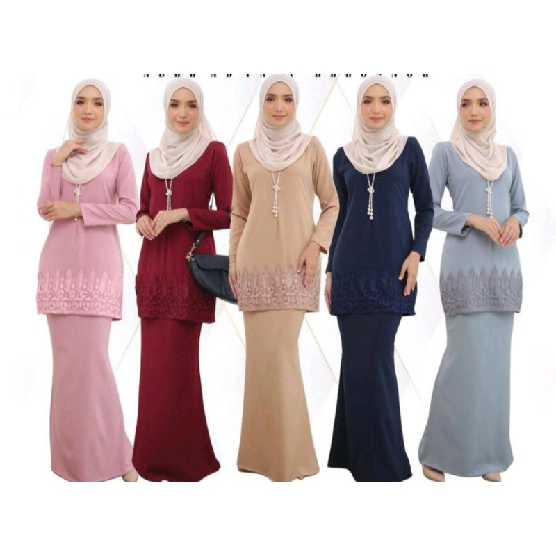 Baju kurung lace Baju kurung fancy lace with batu baju kurung lace ...