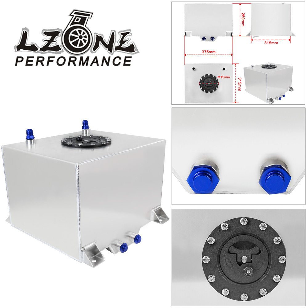 LZONE - 30L Aluminum Fuel Surge tank mirror polished Fuel cell foam ...
