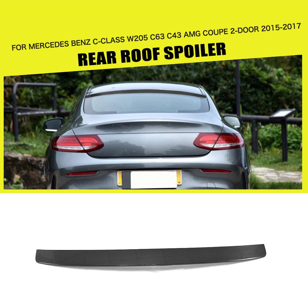 JC Carbon Fiber / FRP Black Rear Roof Spoiler Window Wing for Mercedes ...