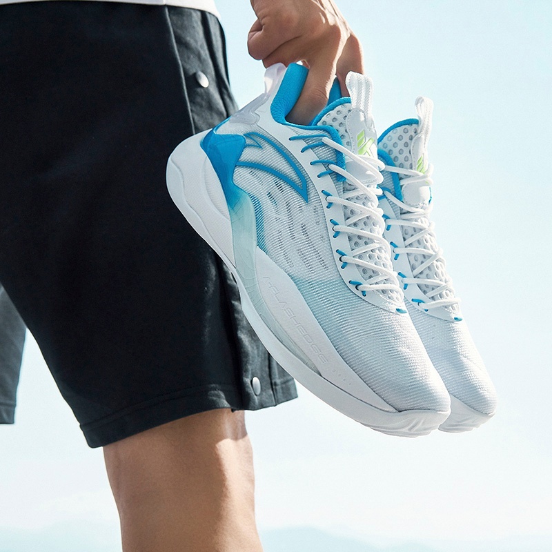 ANTA Men Mountain 2 Klay Thompson Basketball-White/Spring Water Blue ...