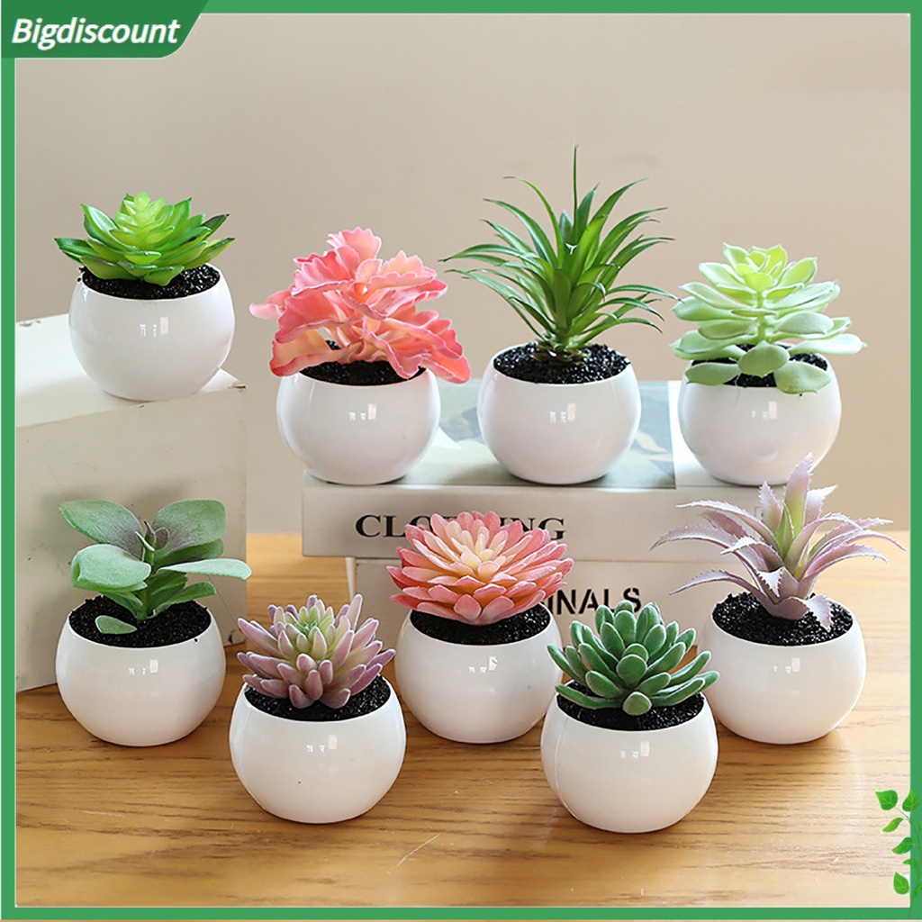 Artificial Plant Green Small Fake Potted Plant Table Ornament Garden ...