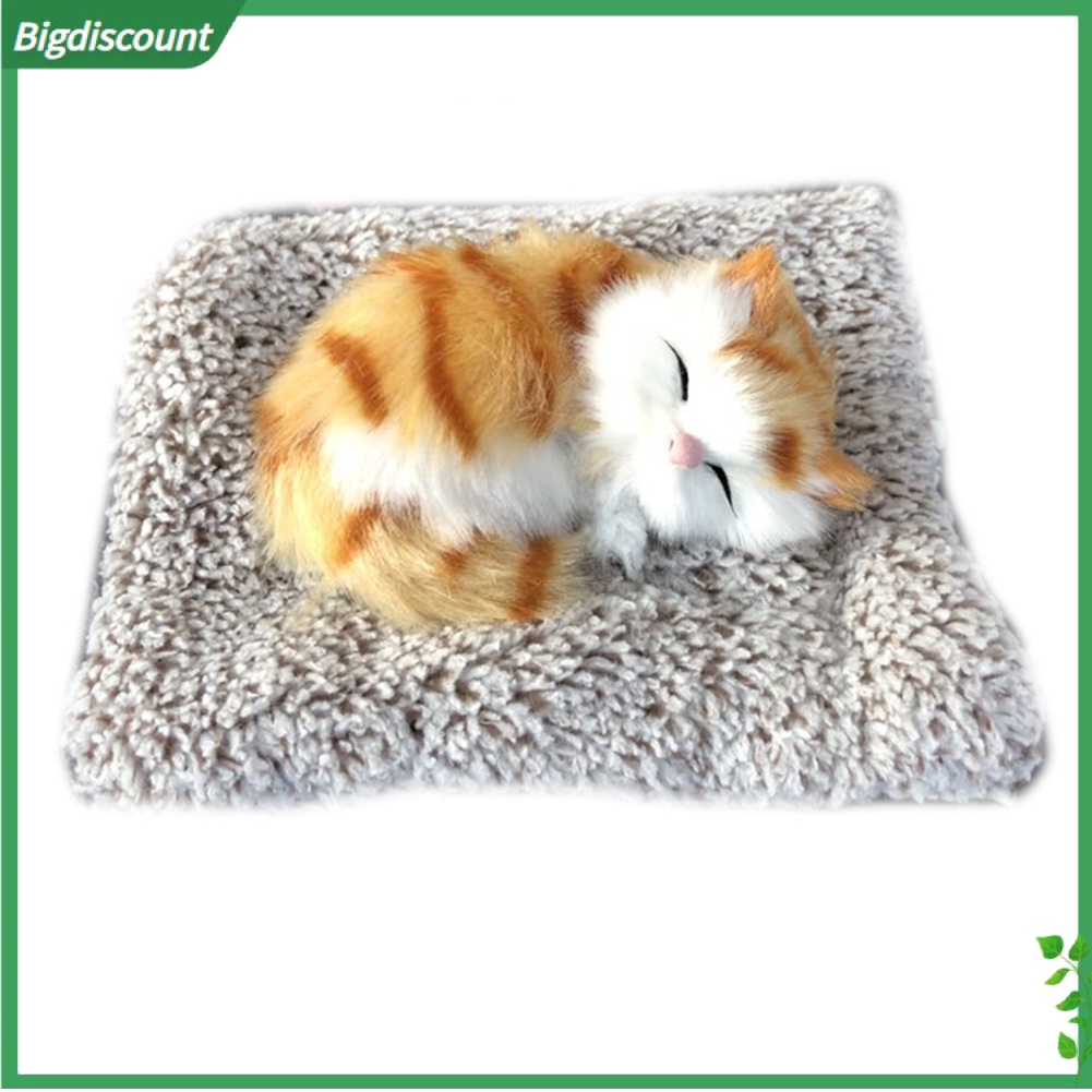 Simulation Sleeping Cat Plush Bamboo Charcoal Doll Car Dashboard ...