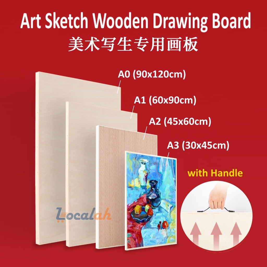 A1/A2/A3 Size Wooden Drawing Board Art Sketch Board with Handle ...