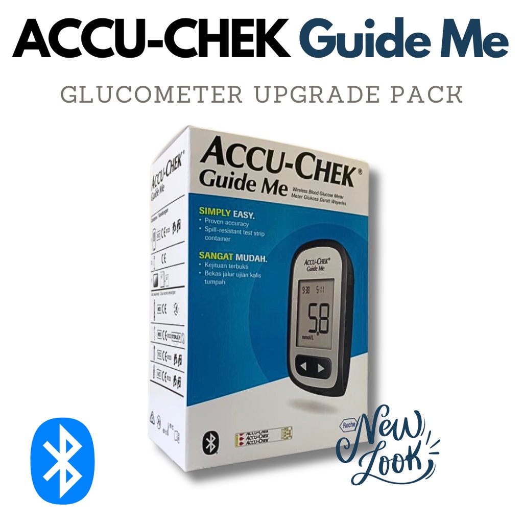 [UPGRADE PACK] ACCU-CHEK GUIDE ME Glucometer + Guide Strips 25's ...