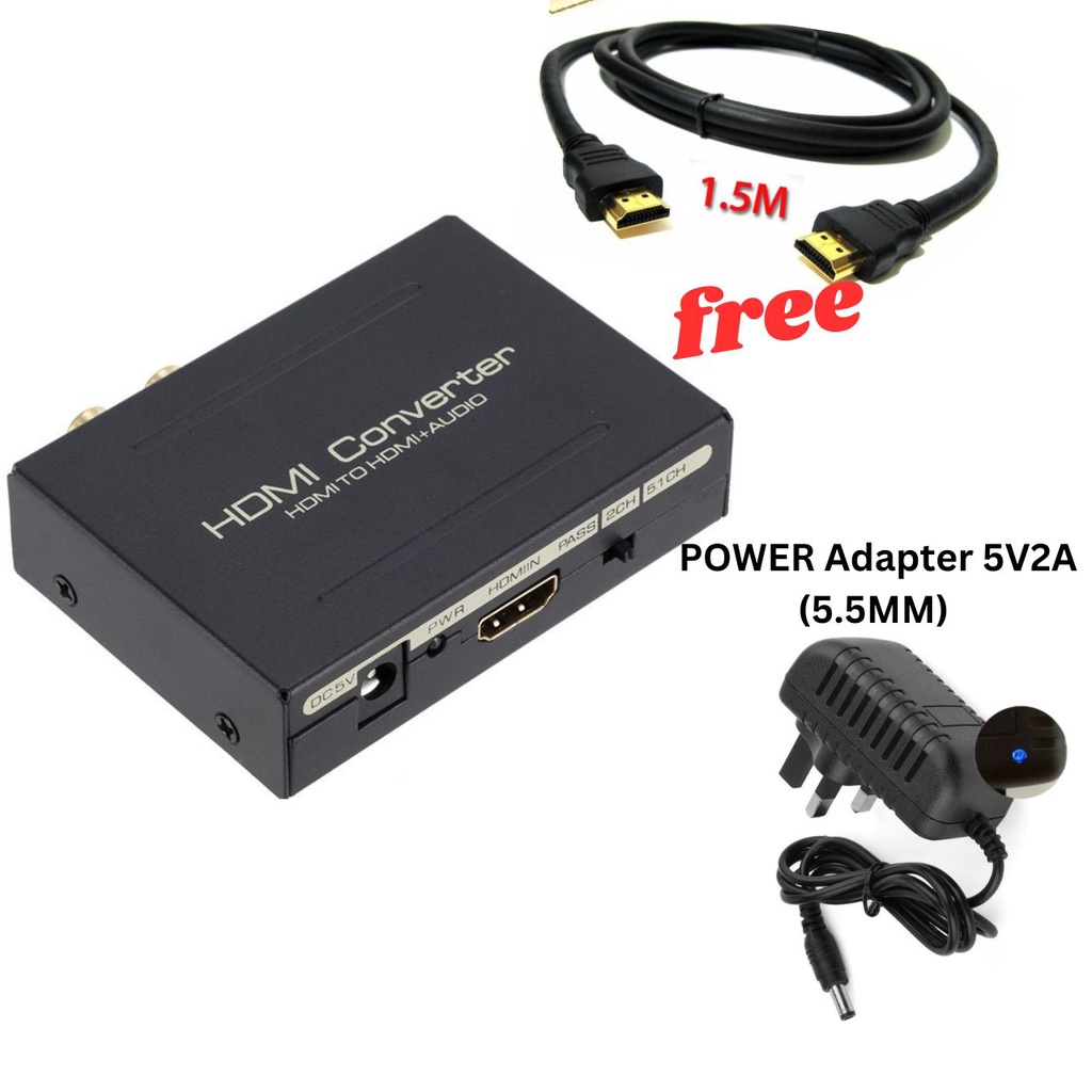 HDMI Audio Extractor Splitter 1080P HDMI to HDMI Audio Converter ...