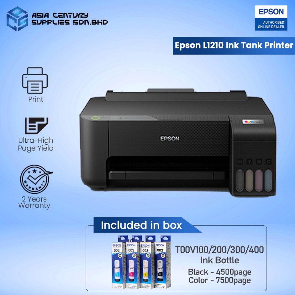 Epson L1210 Single Function A4 InkTank Color Printer / Print Only ...