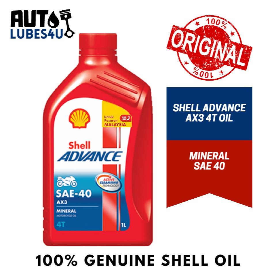 Shell Advance AX3 SAE 40 1L Mineral - Untuk Pasaran Malaysia | Shopee ...