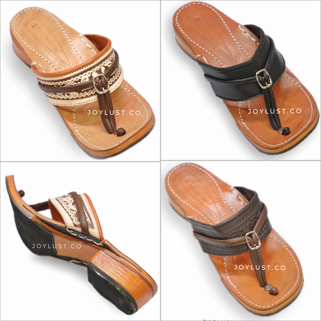 Capal kulit tradisional lelaki leather tumit kayu | Shopee Malaysia