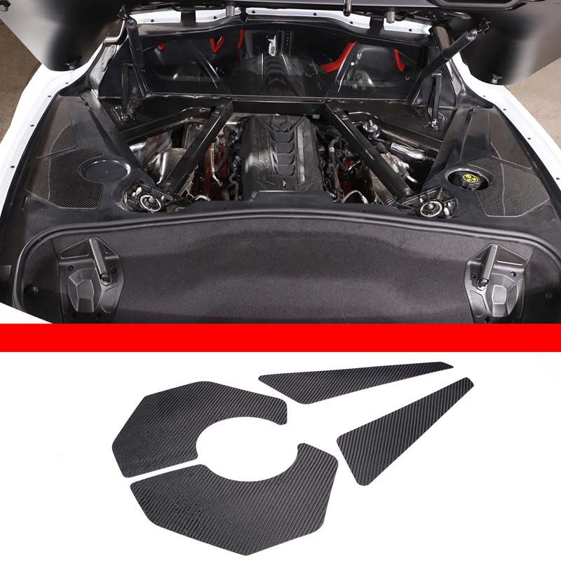 Car Hood Engine Compartment Side Panel Trim Carbon Fiber Decorative ...