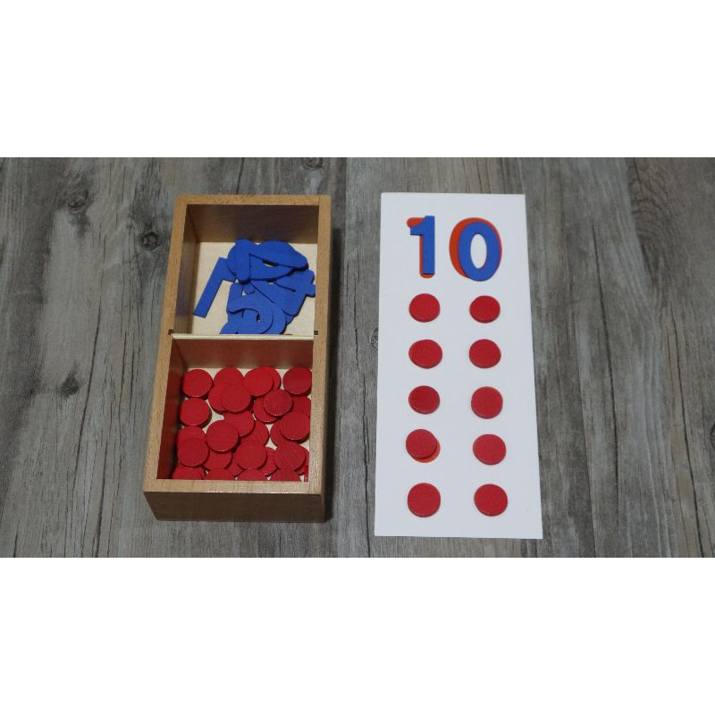 Preloved Montessori Number coins and traceable card education toy ...