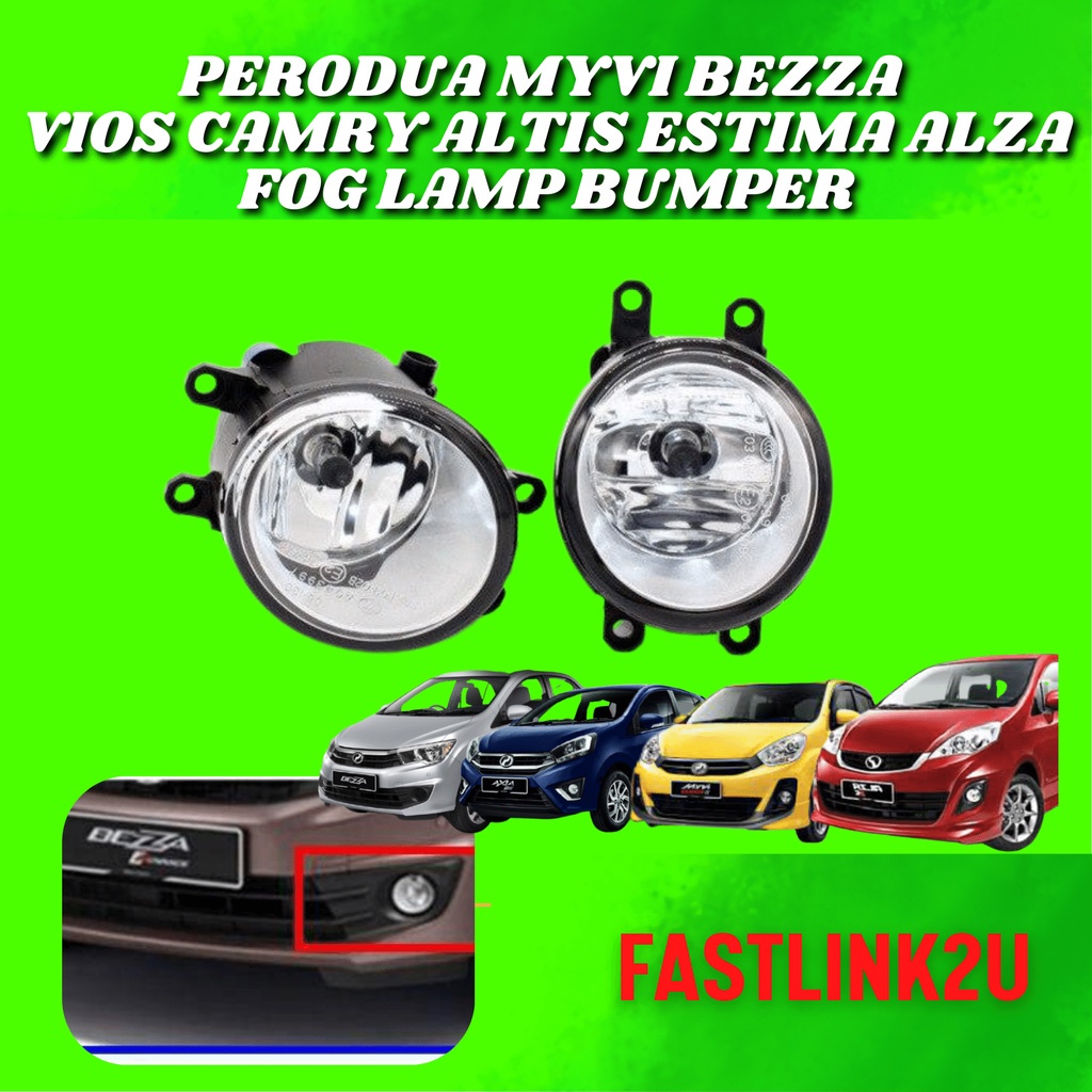 Perodua Myvi Bezza Vios Camry Altis Estima Alza Fog Lamp Bumper Lamp New Valeo | Shopee Malaysia