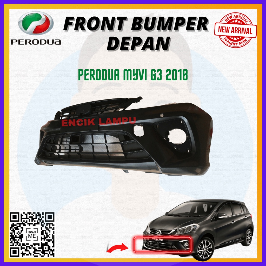PERODUA MYVI GENERATION 3 1.3 2018 G3 FRONT BUMPER DEPAN 100% NEW HIGH ...