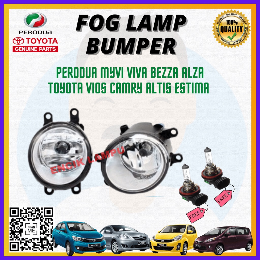 PERODUA MYVI BEZZA VIOS CAMRY ALTIS ESTIMA ALZA FOG LAMP BUMPER LAMP NEW VALEO | Shopee Malaysia