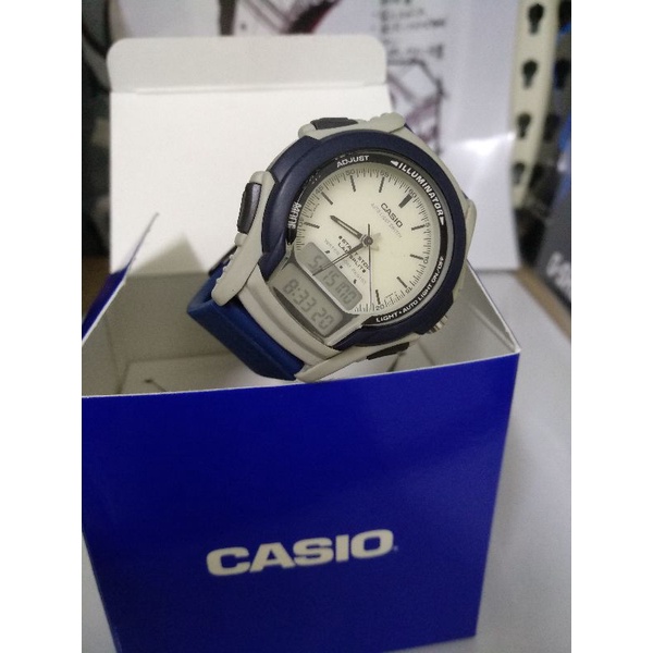 CASIO ws300,vintage 90han analog digital,EL light,kelabu mix biru, band ...