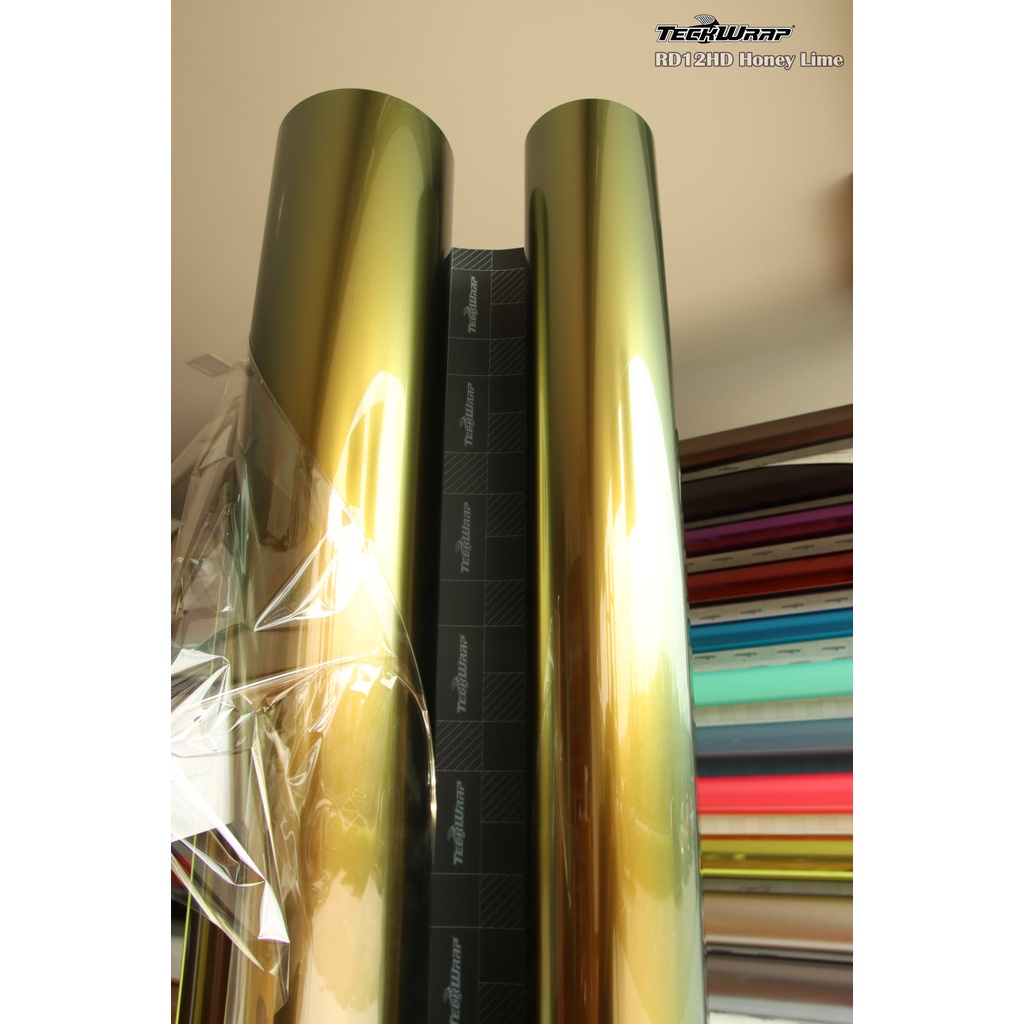 Teckwrap USA Premium High Gloss HONEY LIME Car Wrap Film RD12HD BIKE ...