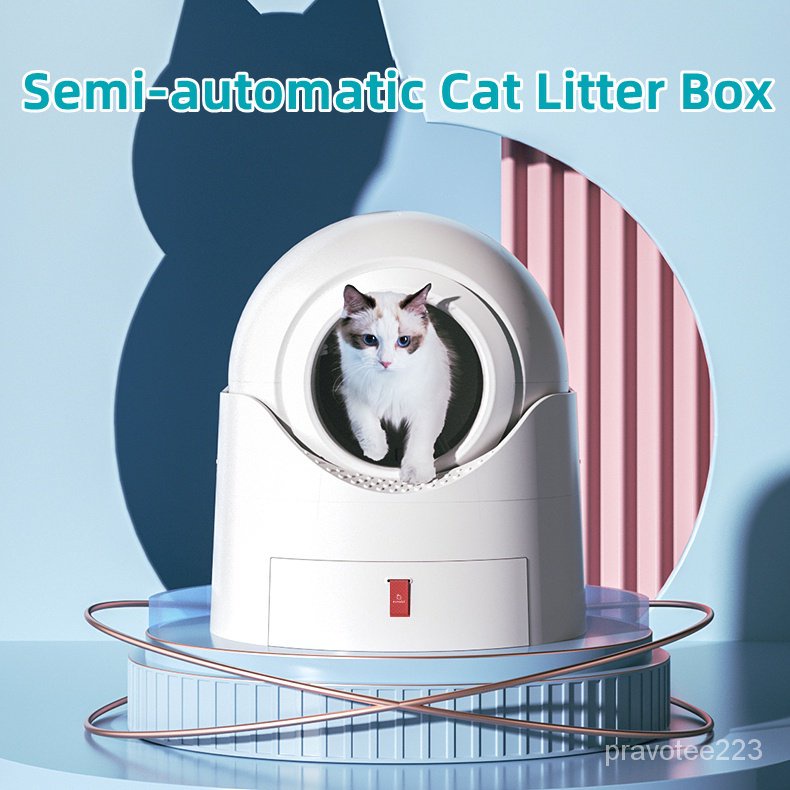 Smart Semi-Automatic Litter Box Large Size Self-Cleaning Filtration ...