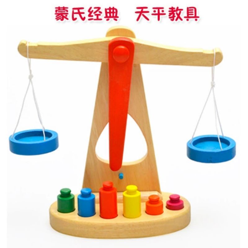 *Ready Stock* Wooden early childhood education weighing toys, scales ...