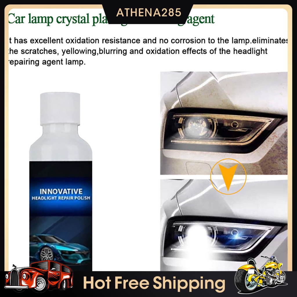 Athena☪ 20ml Car Headlight Coating Refurbishment Repair Liquid Polish ...