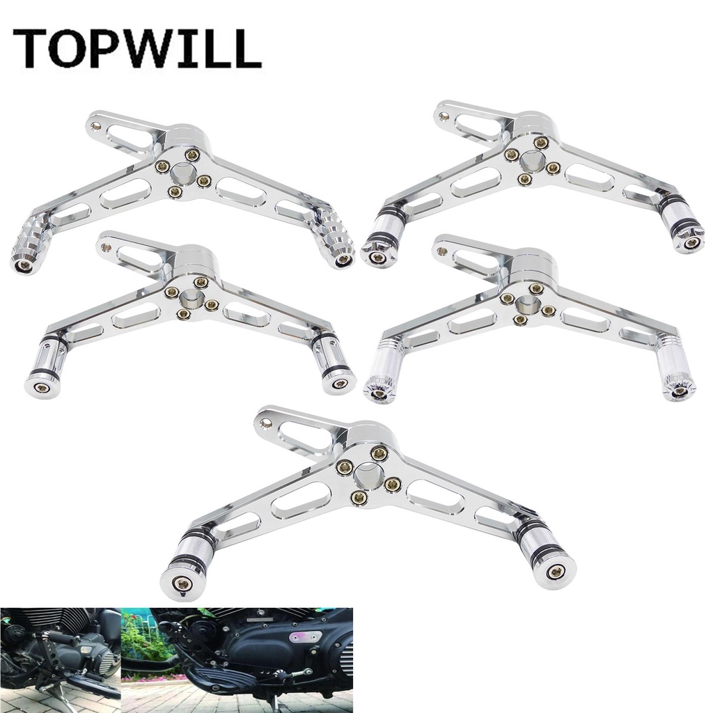 Motorcycle Front Heel Toe Shift Lever W/Shifter Foot Peg Pedal Chrome ...