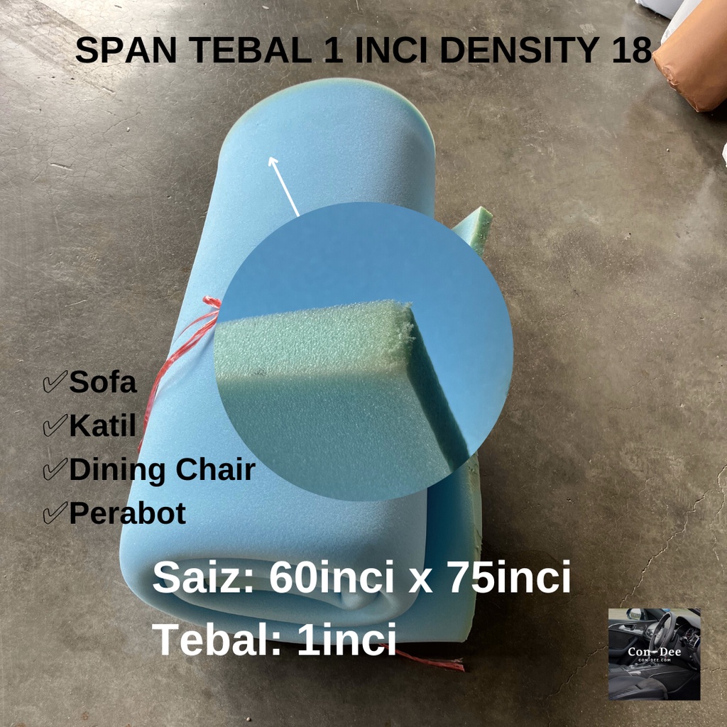 Span Biru Sponge Foam saiz 60incix75inci sesuai utk perabot, kerusi ...