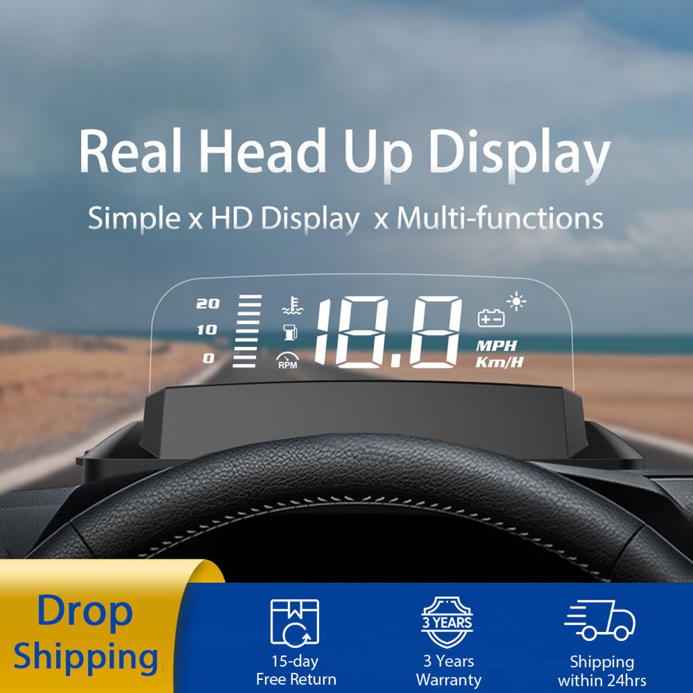 2023 HUD Mirror Head Up Display OBD2 Speed Projector Overspeed RPM ...