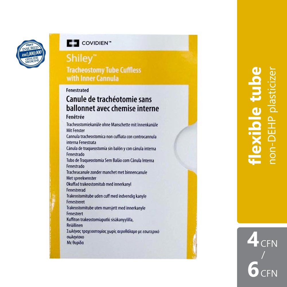 Covidien Shiley 4CFN / 6CFN Fenestrated Trach Tube Cuffless 1s | Shopee ...