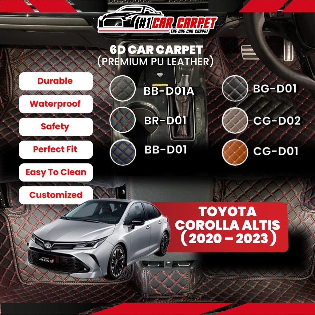 Toyota Corolla Altis ( 2020 – 2023 ) Vip 6D Car Carpet PU Leather Car ...