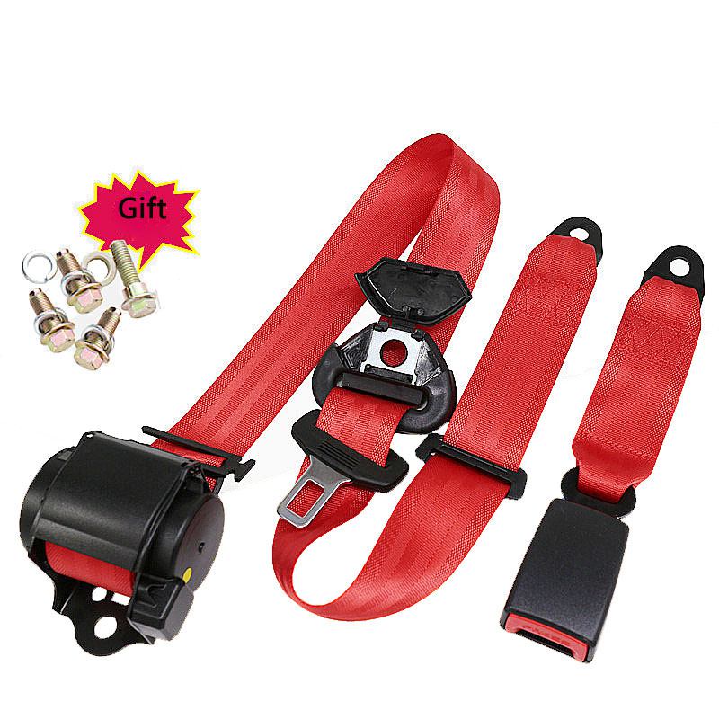Emergency Locking safety strap webbing Red blue Retractable 3 point Car ...