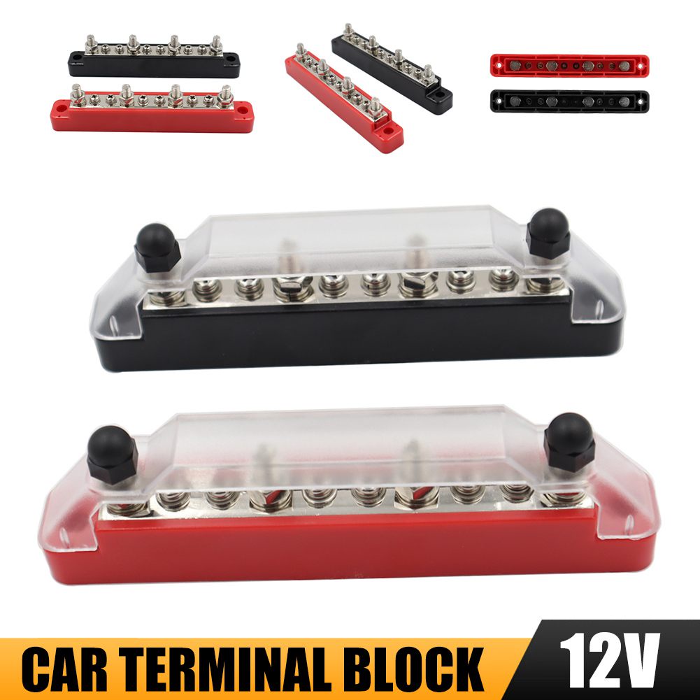 Positive Negative Bus Bar Power Distribution Block M6 Terminal Studs M4 ...