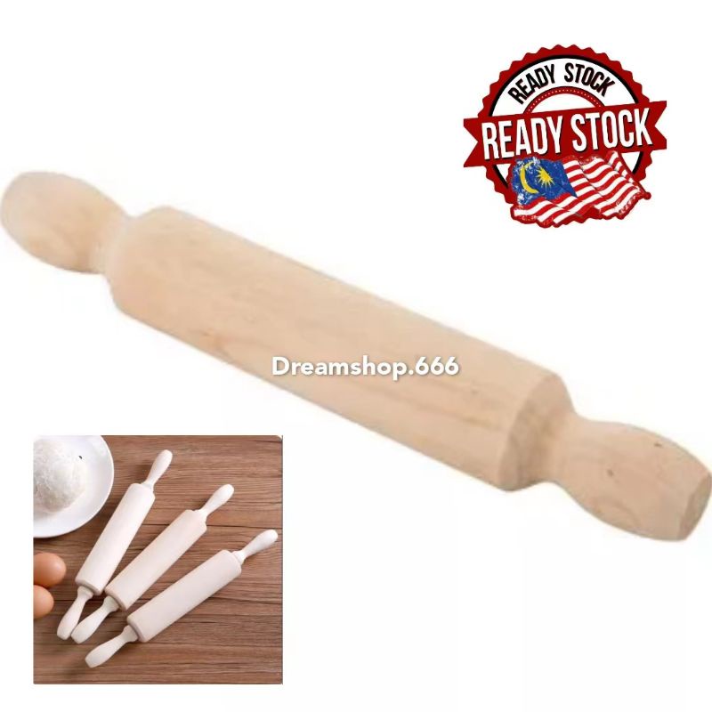 Wooden Rolling Pin/Kayu Penggolek Doh Adonan Tepung Pin Bergulir L35xW3 ...