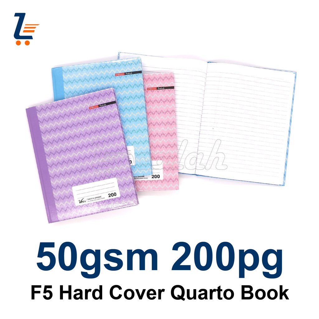 F5 Hard Cover Quarto Foolscap Book / Buku Log Pendek Kulit Tebal 120p ...