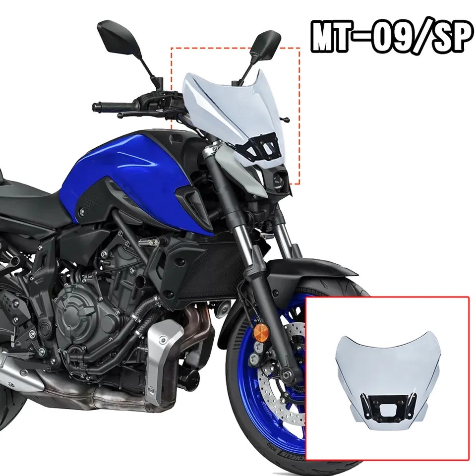 Motorcycle Accessories Wind Deflectors NEW 2021 2022 Windshield Windscreen For YAMAHA MT-09 SP ...