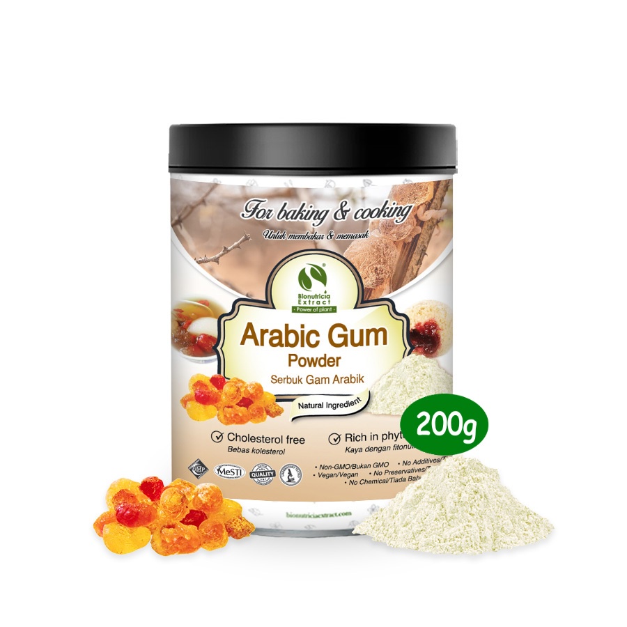 Arabic Gum Powder 200g- Increase Probiotic Bacteria & soluble fiber in ...