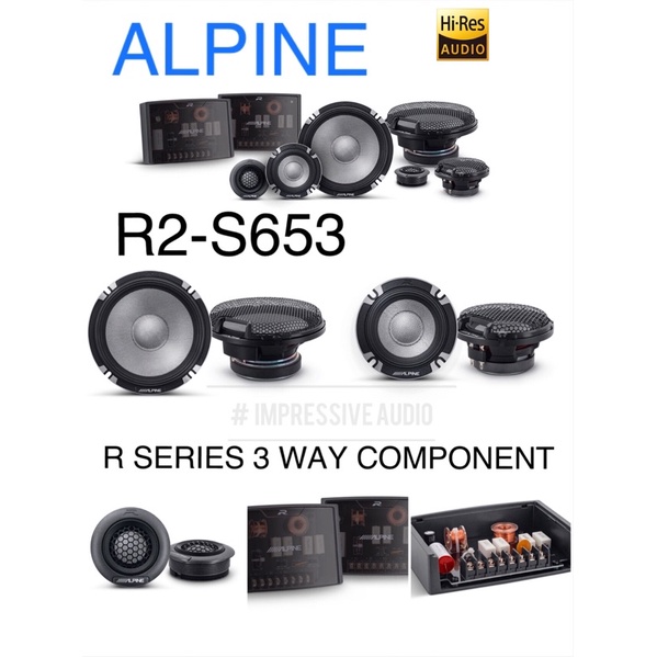 ALPINE R2-S653 Next-Generation 6-1/2"ALPINE (16.5cm) COMPONENT 3-WAY R ...
