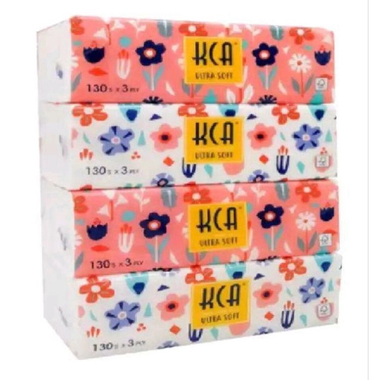 KCA Ultra Soft Facial Tissue Paper 130 x 3 ply x 4 packs/1pack | Shopee ...