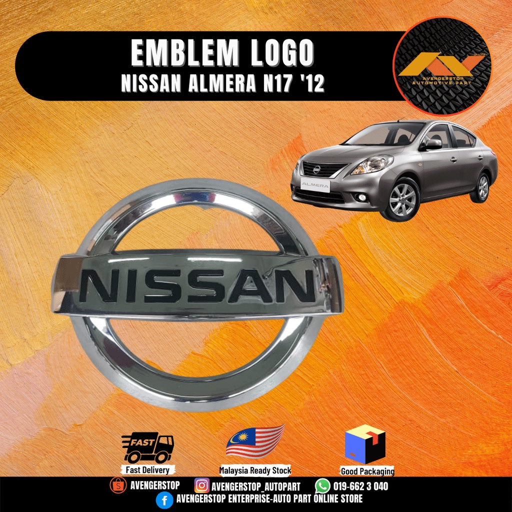NISSAN ALMERA N17 2012 FRONT GRILLE EMBLEM LOGO NEW ORIGINAL NISSAN ...