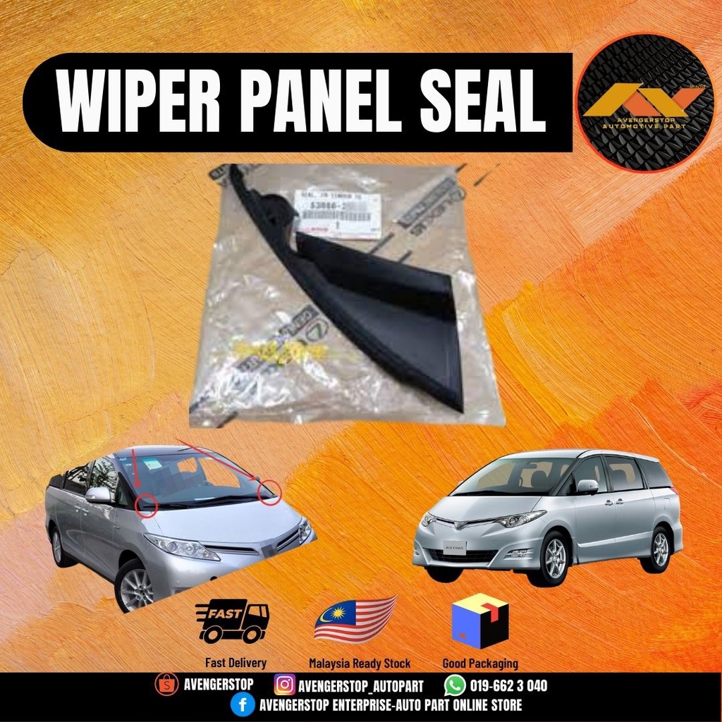 ORIGINAL TOYOTA ESTIMA ACR50 WIPER PANEL SEAL COVER DEPAN HITAM 100% ...