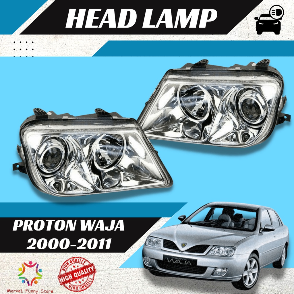 Proton Waja 2000 Head Lamp Lampu Depan Besar 100% New Baru High Quality ...
