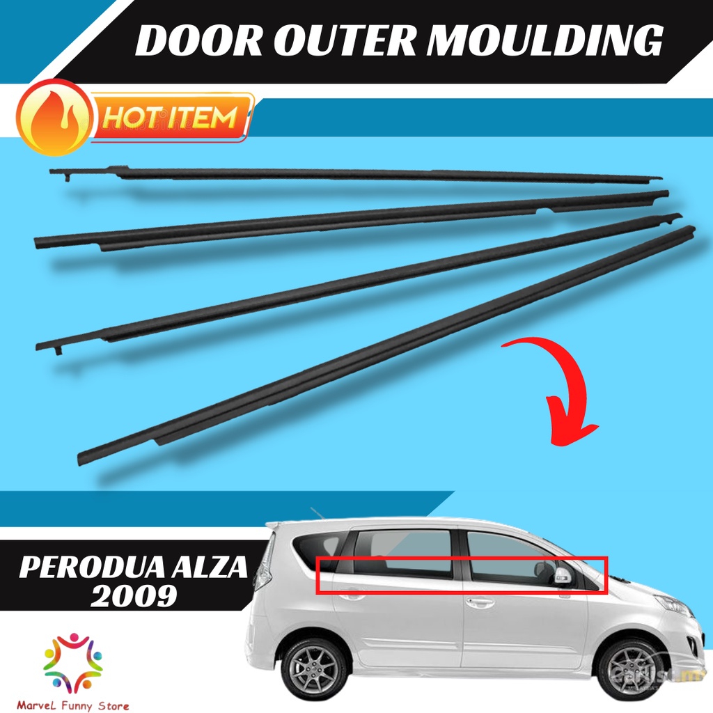 Perodua Alza Moulding Door Glass Outer / Getah Luar Cermin | Shopee ...