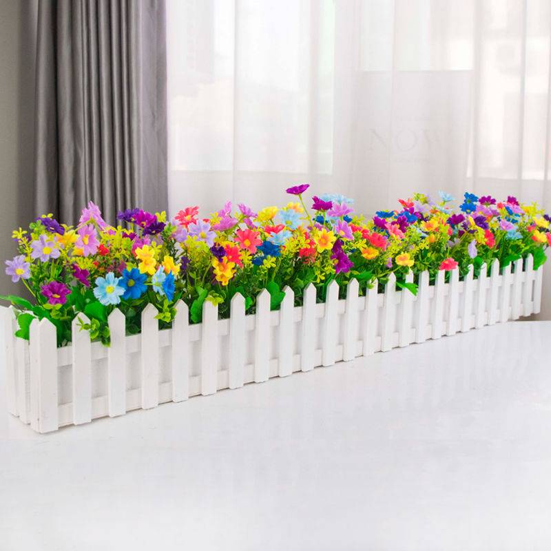 bunga hiasan meja Pagar, plastik, bunga palsu, bunga simulasi, sudut ...