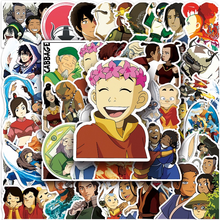 50 Piece Funny The Last Air bender Stickers Waterproof DIY For Phones ...