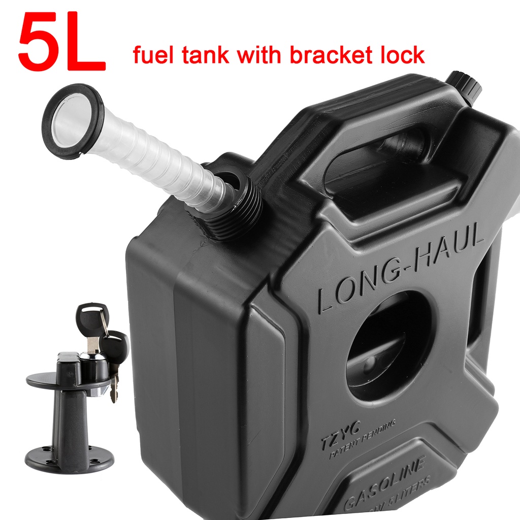5L Jerry Can Black Fuel Tank Can Car Motorcycle Spare Petrol Oil Tank ...