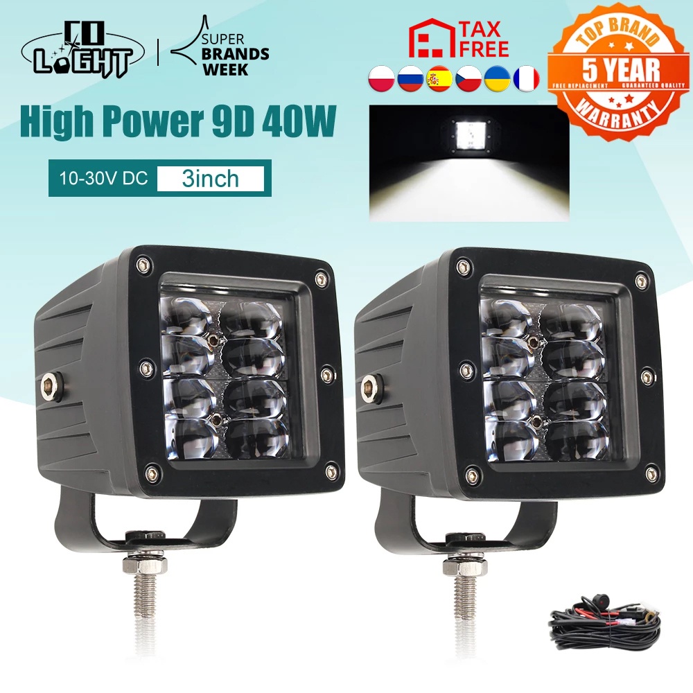 CO LIGHT 9D 80W Car Led Light Bar 3inch Work Light Flood Led Beams DRL ...
