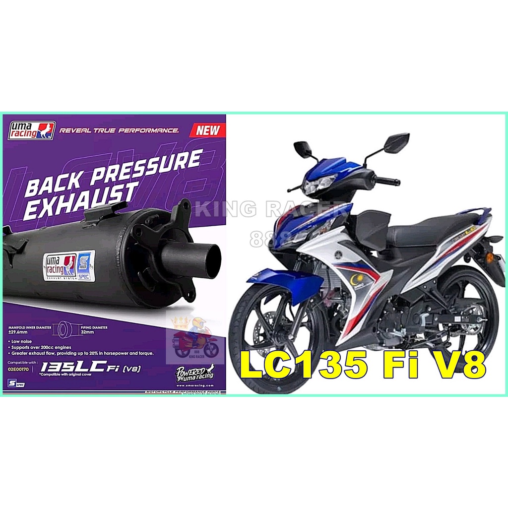 UMA RACING LC135 Fi V8 BACK PRESSURE EXHAUST 28mm 100% ORIGINAL EKZOS ...