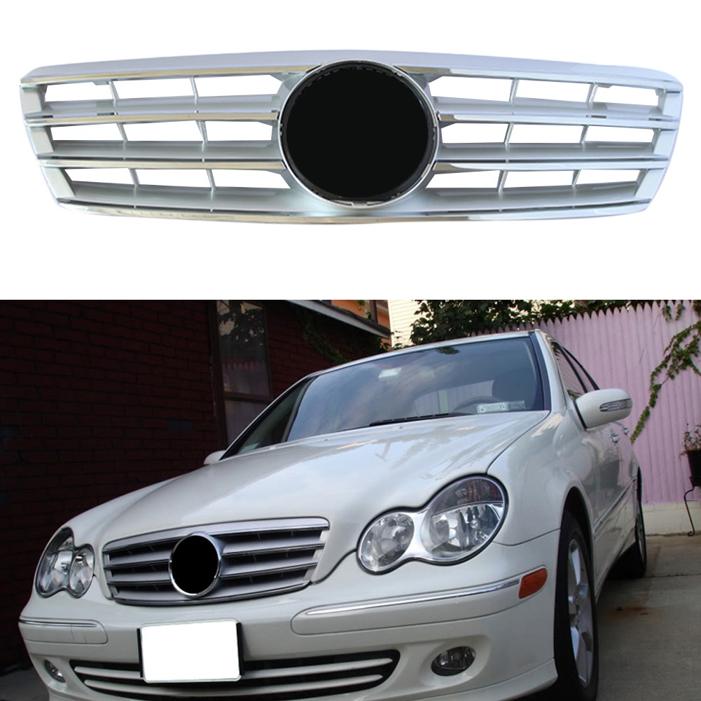 Car Grille Grill w/ Logo For Mercedes Benz C-Class W203 C280 C320 C200 ...