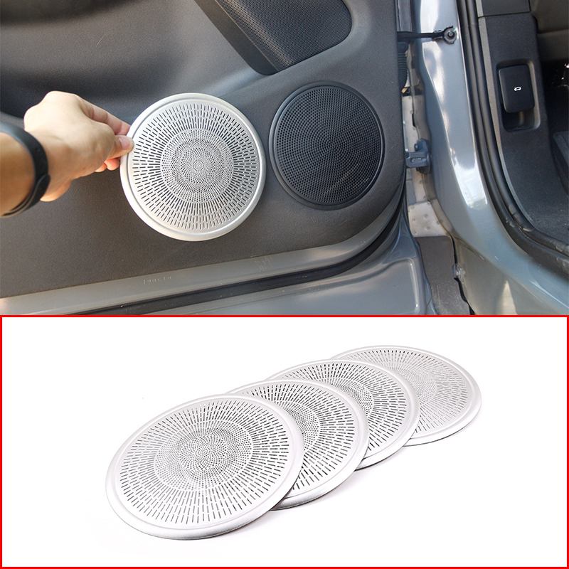 Aluminum Alloy Car Door Speaker Panel Cover Trim Sticker Silver For ...