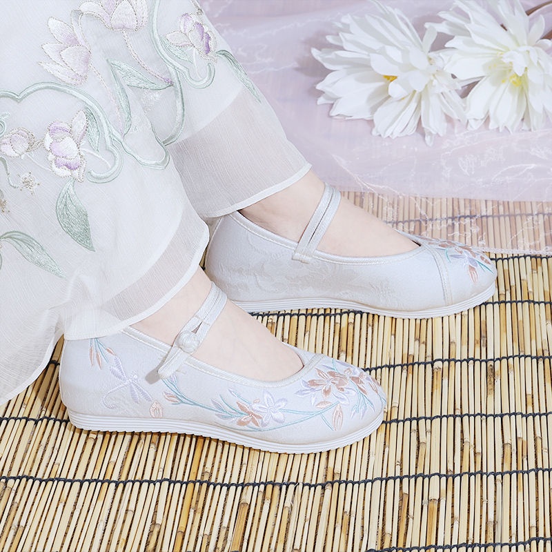 2024 New Summer Hanfu Shoes Flats Women's Super Fairy Embroidered ...